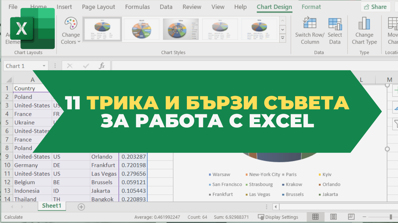 БЕЗПЛАТЕН достъп до 11 Трика и Бързи Съвета за Работа с Excel Training Academy